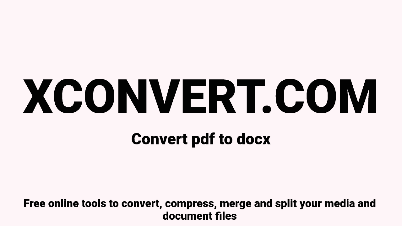 PDF to DOCX Converter Online Free | XConvert