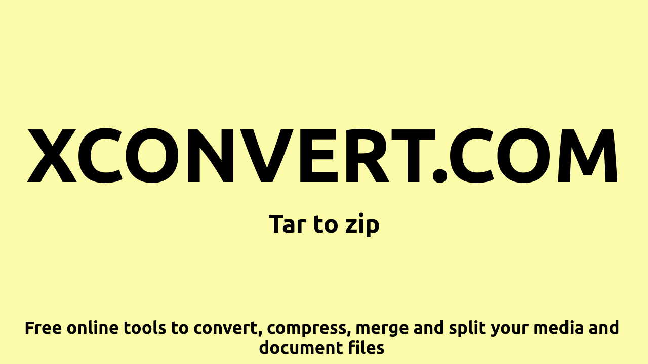 TAR To ZIP | Convert TAR to ZIP Archive For Free